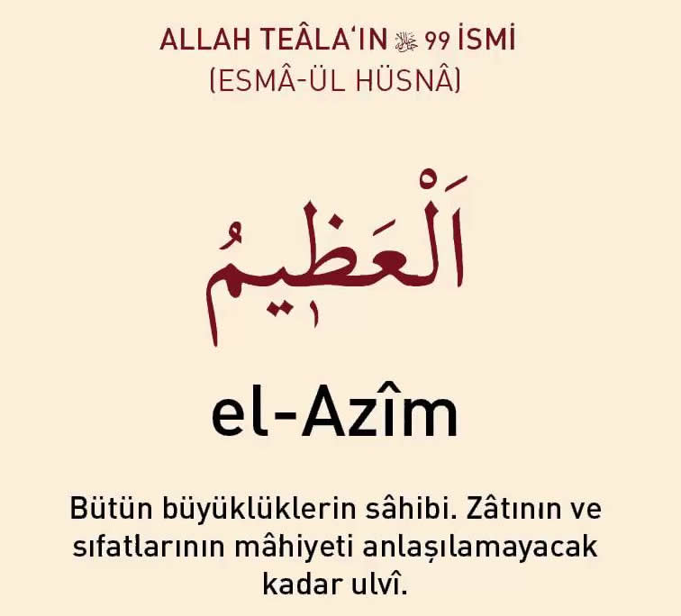 El-Azim Esmasının Anlamı, Zikri ve Fazileti - Nukteler.com