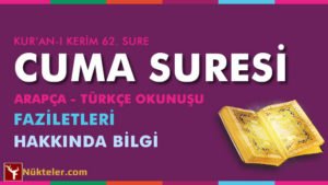Cuma Suresi Arapça-Türkçe okunuşu, Diyanet Meali, Fazileti - Nukteler