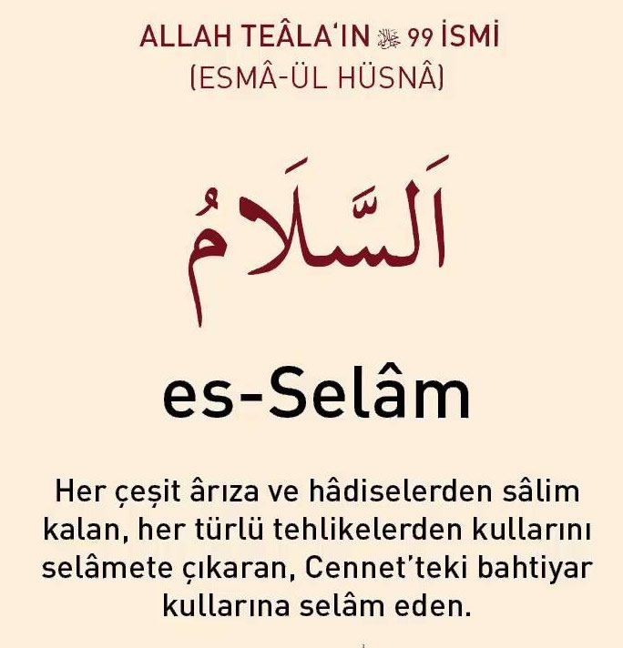 Seyyidinoglu : Esmaül Hüsna'dan Es Selam zikrinin fazilet ve faydaları