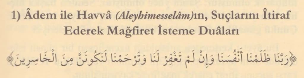 Hz. Âdem (Aleyhisselâm)'ın Tevbesi Okunuşu ve Anlamı